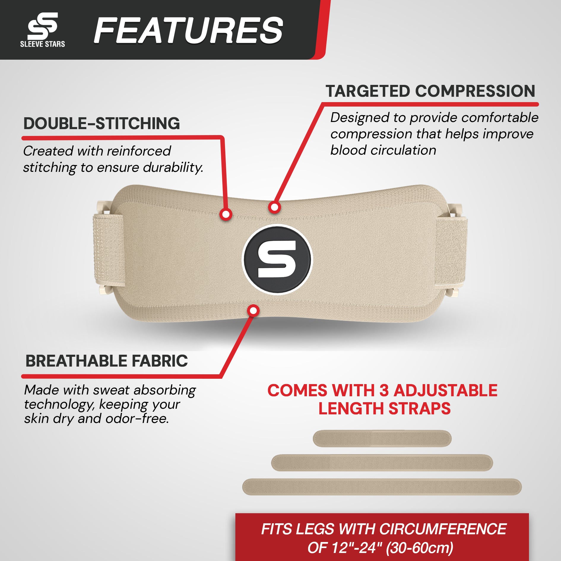 Osgood Schlatter Knee Bands for Active Relief | Sleeve Stars